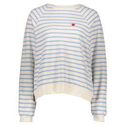 Pieces Sweatshirt in Creme/ Hellblau - 52% | Gr&ouml;&szlig;e XL | Damen-pullover-cardigans