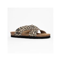 Sunbay Pantoletten "Mackay" in Hellbraun/ Schwarz - 44% | Gr&ouml;&szlig;e 37 | Damen-pantoletten