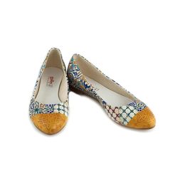 Goby Ballerinas in Blau/ Orange - 71% | Gr&ouml;&szlig;e 40 | Damen-ballerinas