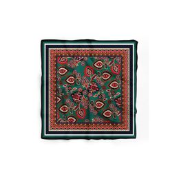 Lucky Bees Tuch in Smaragdgr&uuml;n/ Rot - (L)55 x (B)55 cm - 40% | Damen-schals-tuecher