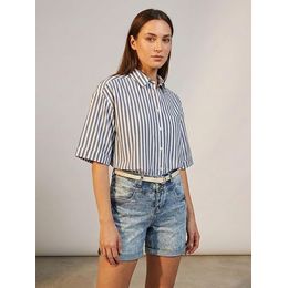 Sublevel Bluse in Wei&szlig;/ Dunkelblau - 60% | Gr&ouml;&szlig;e S | Damen-blusen