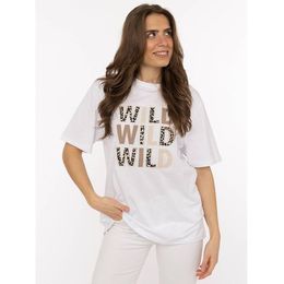 Zwillingsherz Shirt "Wild Wild Wild" in Wei&szlig; - 42% | Gr&ouml;&szlig;e XL | Damen-tops
