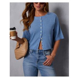 Milan Kiss Cardigan in Hellblau - 68% | Gr&ouml;&szlig;e S | Damen-pullover-cardigans