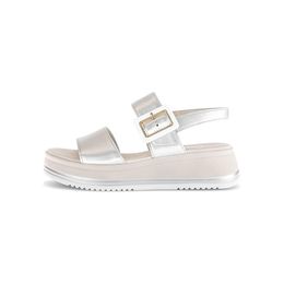Gabor Leder-Sandaletten in Silber - 40% | Gr&ouml;&szlig;e 39 | Damen-sandalen
