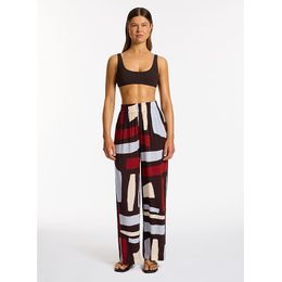 Jets Marlenehose in Bordeaux/ Hellblau/ Creme - 65% | Gr&ouml;&szlig;e M | Damenhosen