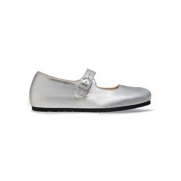 Birkenstock Leder-Ballerinas "Santa Clarit" in Silber - 17% | Gr&ouml;&szlig;e 39 | Damen-ballerinas