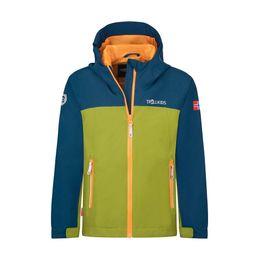 Trollkids Funktionsjacke "Telemark" in Gr&uuml;n/ Blau/ Orange - 43% | Gr&ouml;&szlig;e 110 | Kinderjacken