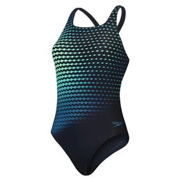 Speedo Badeanzug "Medalist" in Dunkelblau/ Gr&uuml;n - 33% | Gr&ouml;&szlig;e 42 | Damen-bademode