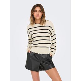 Only Pullover in Creme/ Schwarz - 37% | Gr&ouml;&szlig;e L | Damen-pullover-cardigans