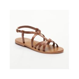 Les BAGATELLES Leder-Sandalen "Aishwarya" in Camel - 42% | Gr&ouml;&szlig;e 37 | Damen-sandalen