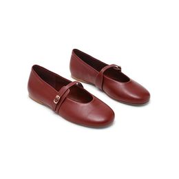 Steve Madden Leder-Spangenballerinas in Rot - 54% | Gr&ouml;&szlig;e 39 | Damen-ballerinas