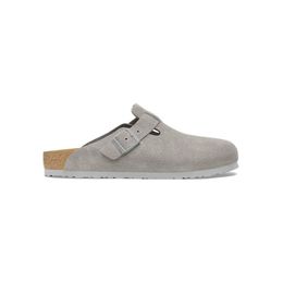 Birkenstock Leder-Clogs "Boston" in Grau - 15% | Gr&ouml;&szlig;e 39 | Damen-pantoletten