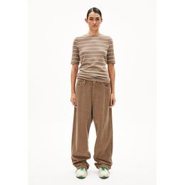 armedangels Shirt "Jaanisara" in Hellbraun/ Creme - 39% | Gr&ouml;&szlig;e L | Damen-tops