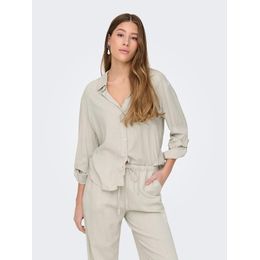 Jacqueline de Yong JDY Hemd in Beige - 55% | Gr&ouml;&szlig;e L | Damen-blusen