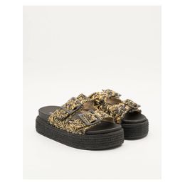 Bellucci Keilpantoletten in Schwarz/ Beige - 47% | Gr&ouml;&szlig;e 39 | Damen-pantoletten