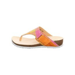 Think! Leder-Zehentrenner "Julia" in Gelb/ Orange/ Pink - 53% | Gr&ouml;&szlig;e 39 | Damen-sandalen
