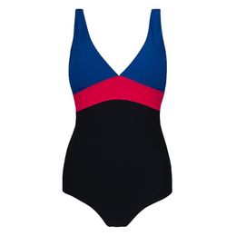 Short Stories Badeanzug in Schwarz/ Blau/ Rot - 64% | Gr&ouml;&szlig;e 36 | Damen-bademode