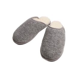 Kaiser Naturfellprodukte H&L Lammfell-Pantoletten "Cosy Filz" in Grau - 51% | Gr&ouml;&szlig;e 44/45 | Damen-pantoletten