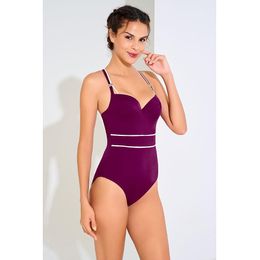 LISCA Badeanzug in Pflaume - 53% | Gr&ouml;&szlig;e 38D-Cup | Damen-bademode
