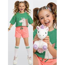 Denokids 2tlg. Outfit in Gr&uuml;n/ Orange - 52% | Gr&ouml;&szlig;e 128 | Kinder-oberteile