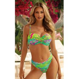 Aquarilla Bikini "Marta" in Gr&uuml;n/ Pink - 61% | Gr&ouml;&szlig;e 38C-Cup | Damen-bademode