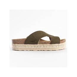 Sunbay Pantoletten "Astilbe" in Khaki - 50% | Gr&ouml;&szlig;e 38 | Damen-pantoletten