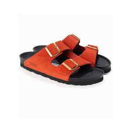 Sunbay Leder-Pantoletten "Trefle" in Rot - 58% | Gr&ouml;&szlig;e 38 | Damen-pantoletten