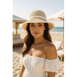 Lucky Bees Sonnenhut in Beige - 45% | Damen-muetzen-caps