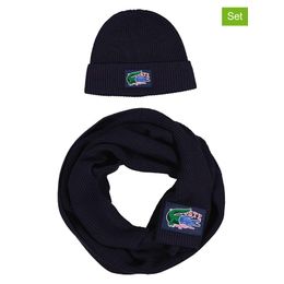 Lacoste 2tlg. Woll-Set in Dunkelblau - 58% | Damen-muetzen-caps