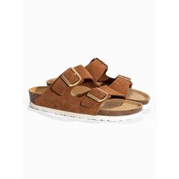 Sunbay Leder-Pantoletten "Trefle" in Hellbraun - 44% | Gr&ouml;&szlig;e 40 | Damen-pantoletten