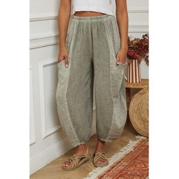 La Compagnie Du Lin Leinen-Marlenehose in Khaki - 71% | Gr&ouml;&szlig;e XXL | Damenhosen
