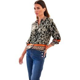 Heine Bluse in Grau/ Orange - 67% | Gr&ouml;&szlig;e 48 | Damen-blusen
