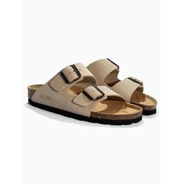 BACKSUN Leder-Pantoletten "Bali" in Beige - 44% | Gr&ouml;&szlig;e 39 | Damen-pantoletten