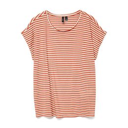 V&eacute;ro Moda Vero Moda Shirt in Orange/ Wei&szlig; - 40% | Gr&ouml;&szlig;e L | Damen-tops