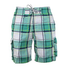 SRK Badeshorts "Clif" in Wei&szlig;/ T&uuml;rkis - 22% | Gr&ouml;&szlig;e L | Herren-bademode-sport
