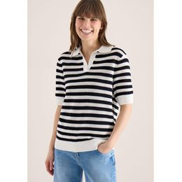 Cecil Poloshirt in Wei&szlig;/ Dunkelblau - 37% | Gr&ouml;&szlig;e L | Damen-tops