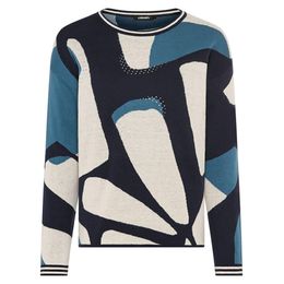 Olsen Pullover in Dunkelblau/ Blau/ Beige - 71% | Gr&ouml;&szlig;e 40 | Damen-pullover-cardigans