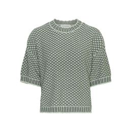 MOSS COPENHAGEN Pullover "Catina" in Gr&uuml;n/ Wei&szlig; - 55% | Gr&ouml;&szlig;e XS/S | Damen-pullover-cardigans