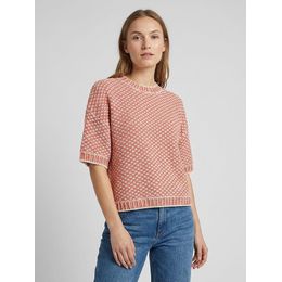 MOSS COPENHAGEN Pullover "Catina" in Koralle/ Wei&szlig; - 49% | Gr&ouml;&szlig;e S/M | Damen-pullover-cardigans