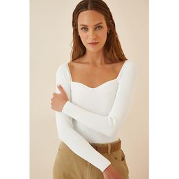 Happiness Istanbul Pullover in Wei&szlig; - 61% | Gr&ouml;&szlig;e S/M | Damen-pullover-cardigans