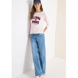 Cecil Longsleeve in Wei&szlig;/ Rosa - 41% | Gr&ouml;&szlig;e L | Damen-tops