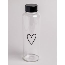 Eulenschnitt Trinkflasche "Herz" in Transparent/ Schwarz - 500 ml - 22% | Damen-outdoor-ausruestung