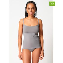 Skiny 2er-Set: Hemdchen in Dunkelblau/ Grau - 44% | Gr&ouml;&szlig;e 36 | Damen-loungewear