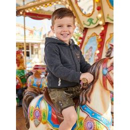 Isartrachten Trachtensweatjacke in Anthrazit - 40% | Gr&ouml;&szlig;e 80 | Kinder-sweatshirts-jacken