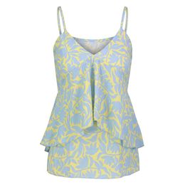 Sublevel Blusentop in Hellblau/ Gelb - 45% | Gr&ouml;&szlig;e M/L | Damen-blusen