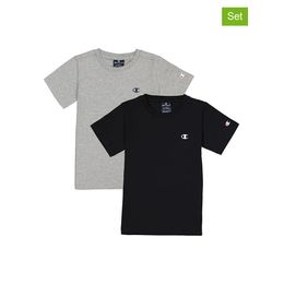Champion 2er Set: Shirts in Schwarz/ Grau - 32% | Gr&ouml;&szlig;e 122/128 | Kinder-oberteile