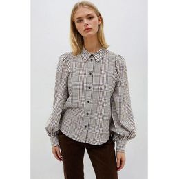 MONKI Bluse in Schwarz/ Creme - 50% | Gr&ouml;&szlig;e M | Damen-blusen