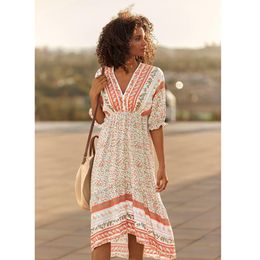 WITT WEIDEN Kleid in Hellgr&uuml;n/ Orange - 75% | Gr&ouml;&szlig;e 21 | Damen-kleider