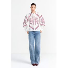 Rich & Royal Rich & Royal Bluse in Wei&szlig; - 55% | Gr&ouml;&szlig;e 42 | Damen-blusen