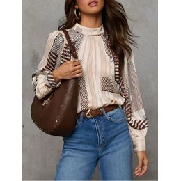 Milan Kiss Bluse in Creme/ Braun - 60% | Gr&ouml;&szlig;e M | Damen-blusen